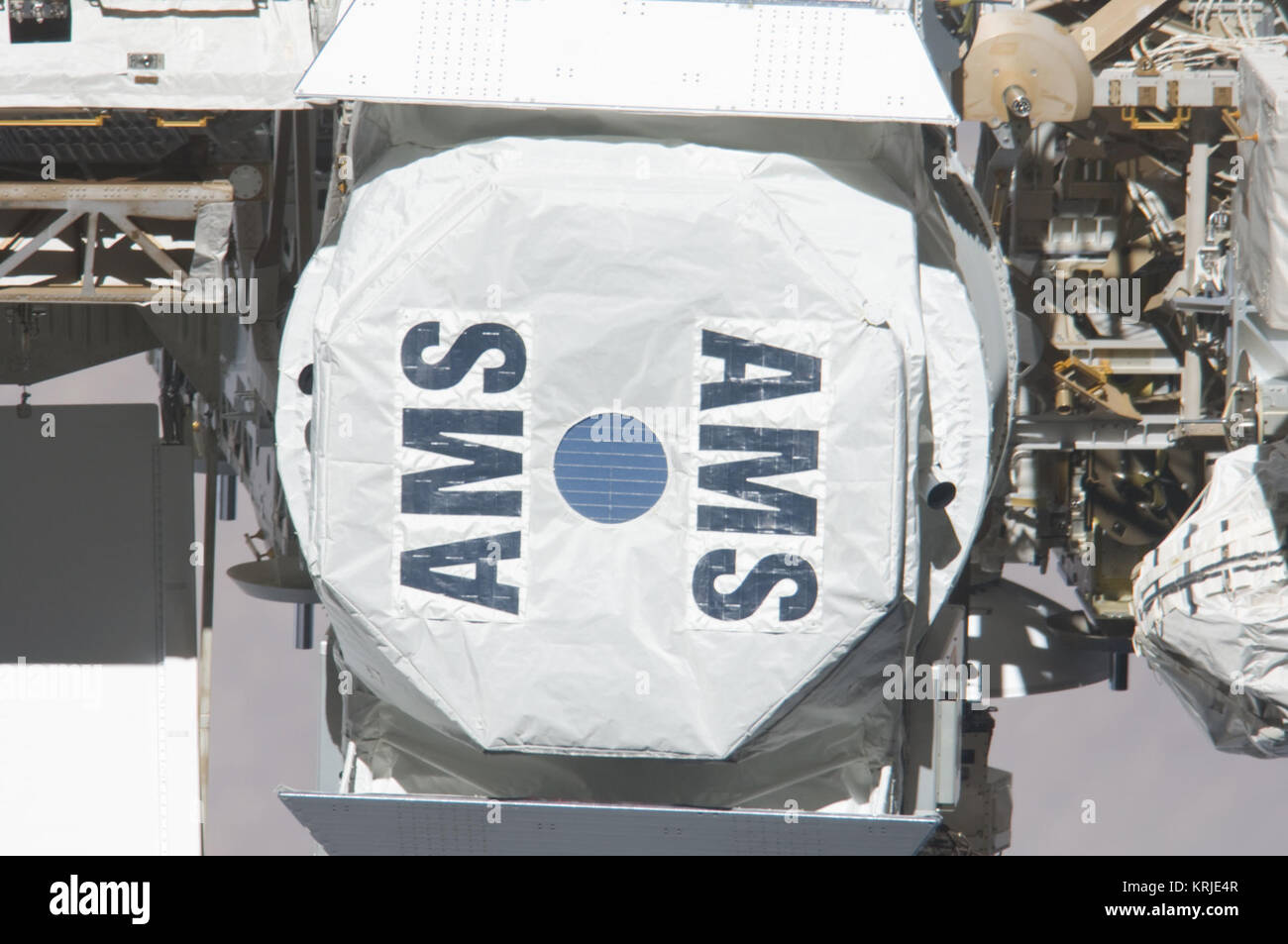 STS-134 International Space Station after undocking AMS closeup Stock ...