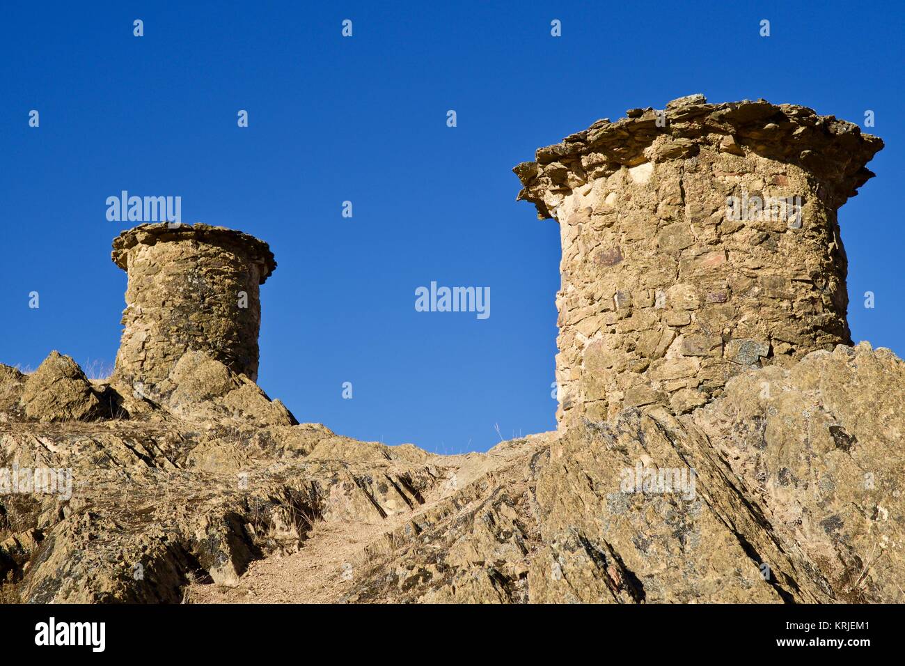 Chullpas de Ninamarca precolombian funeral towers in archaelogical site ...