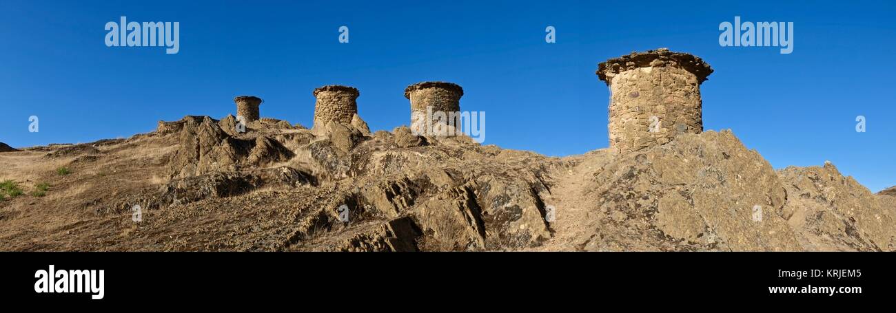 Chullpas de Ninamarca precolombian funeral towers in archaelogical site ...