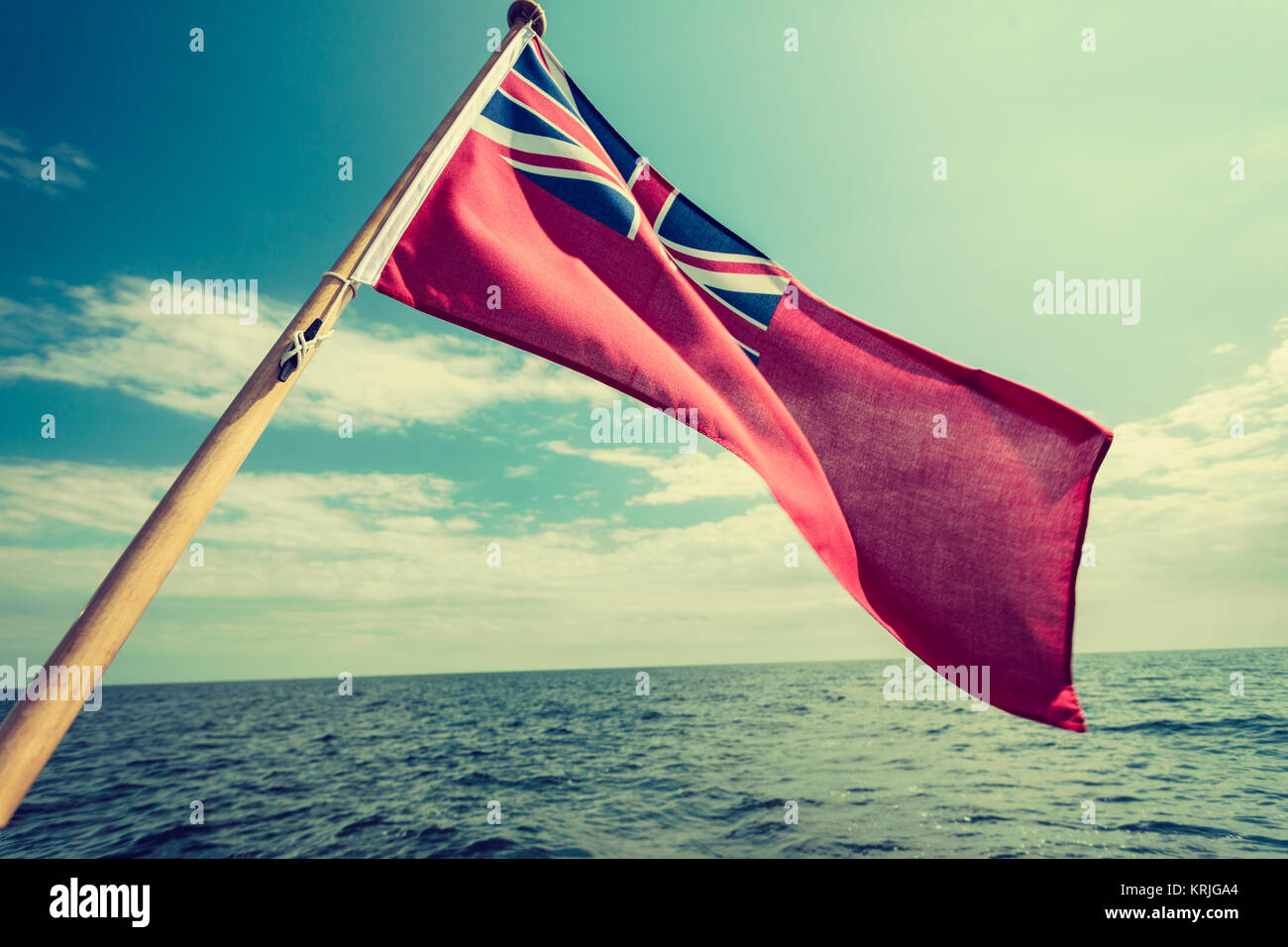 The uk red ensign the british maritime flag flown from yacht sail boat ...