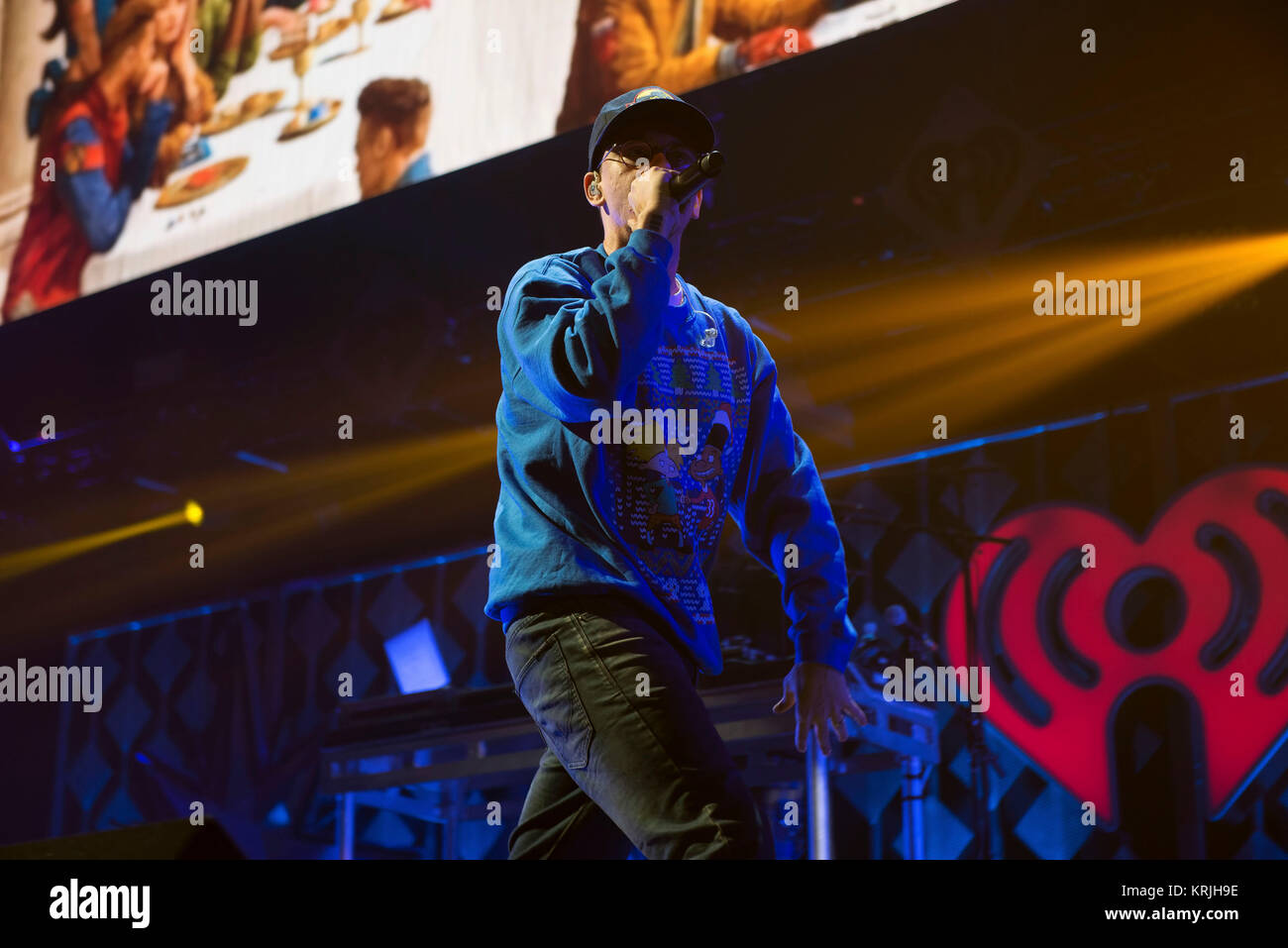 Rapper Logic perfoms at Y100 iHeartRadio Jingle Ball December 17, 2017 ...