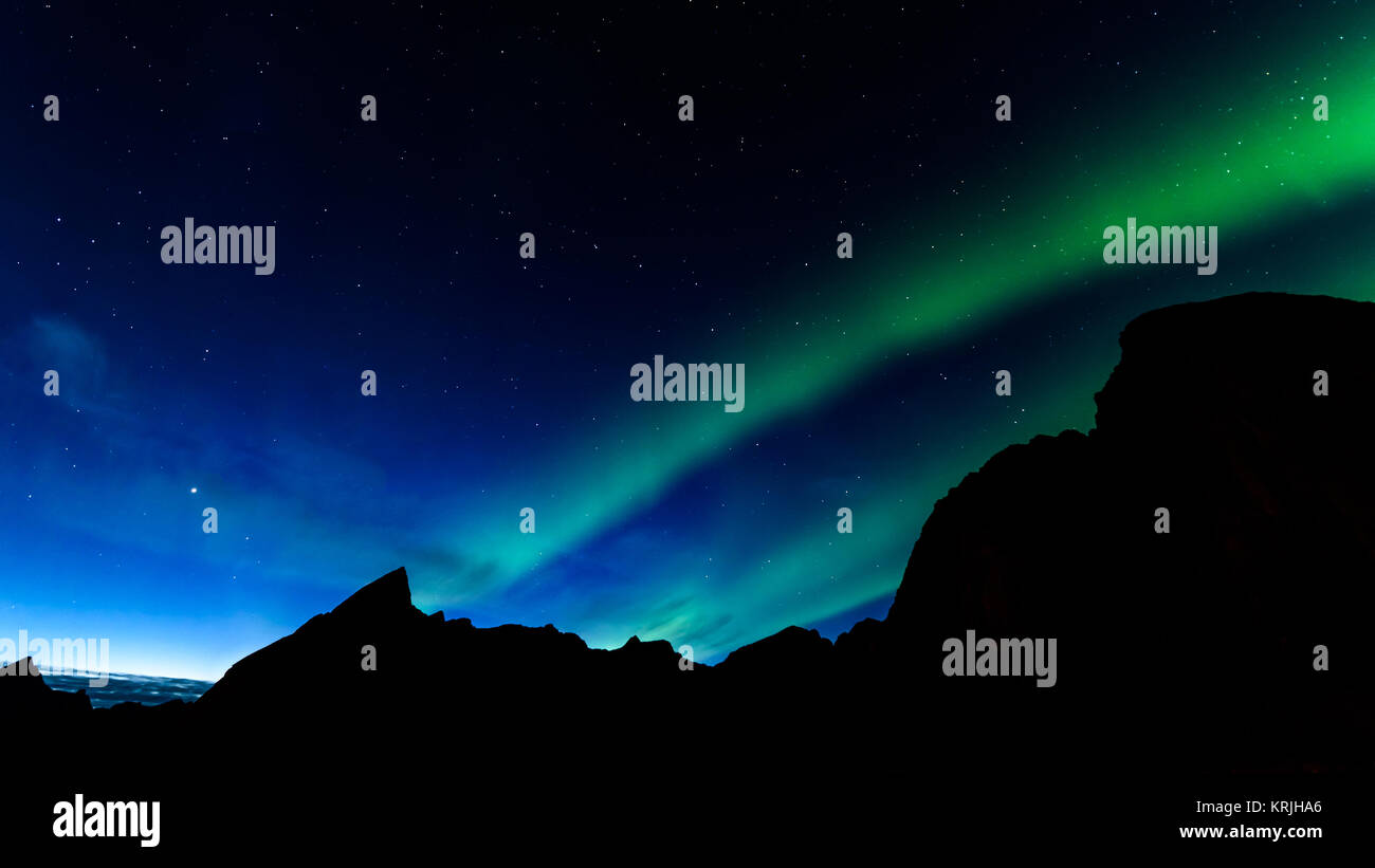 Aurora borealis or northern lights in Norway Stock Photo - Alamy