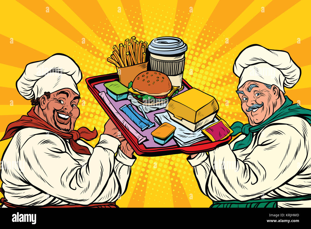 Multi ethnic cooks, fast food Stock Photo - Alamy