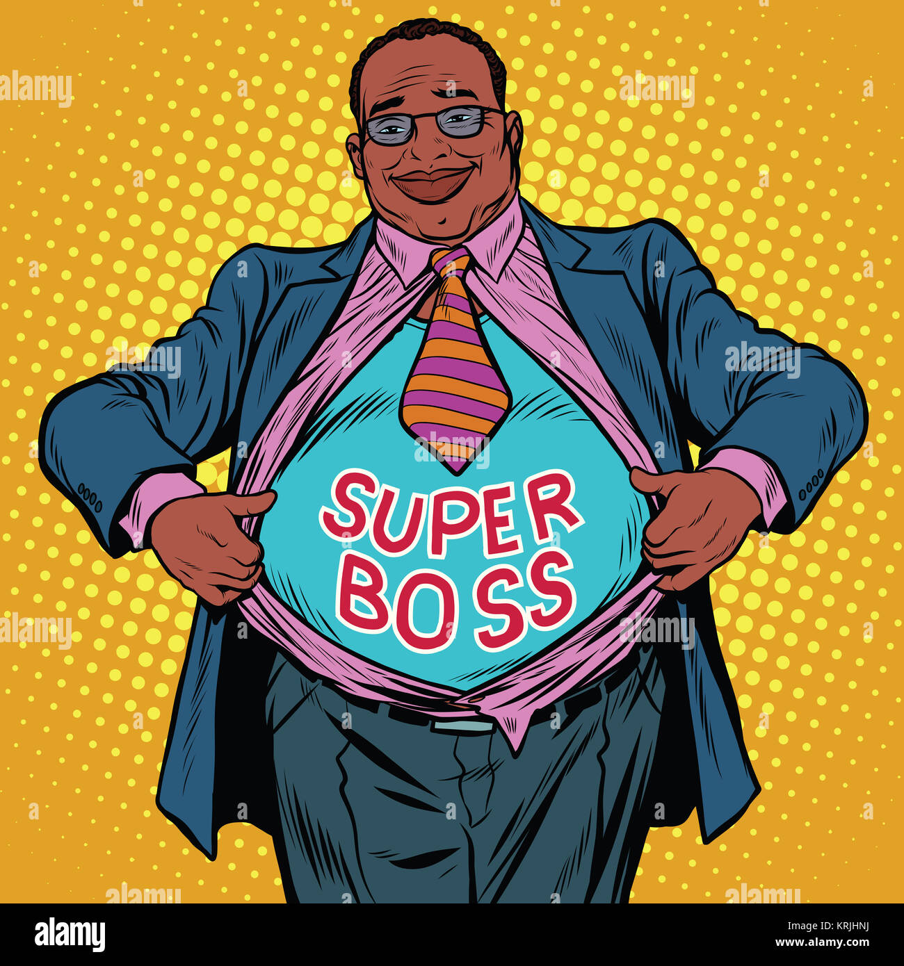 African American businessman super boss Stock Photo - Alamy