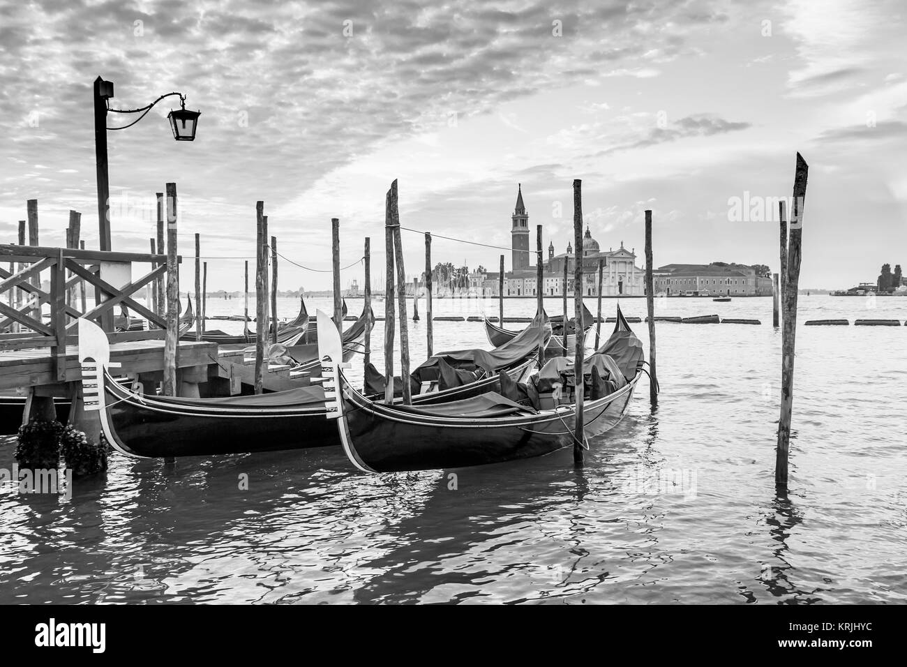 Lagoon sunset venice veneto Black and White Stock Photos & Images - Alamy