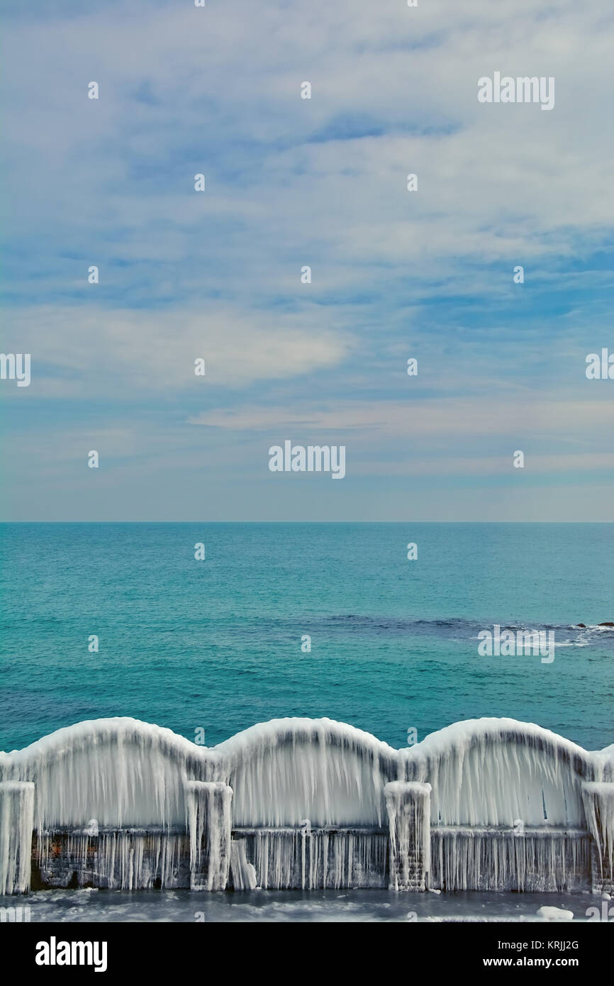 Icy Arch with Icicles Stock Photo - Alamy