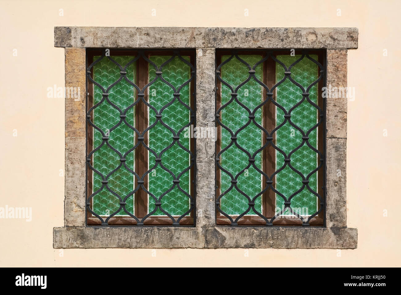Barred House Windows Stock Photo - Alamy