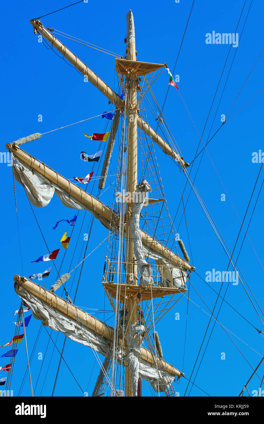 Mast of a Sailing Ship Stock Photo - Alamy