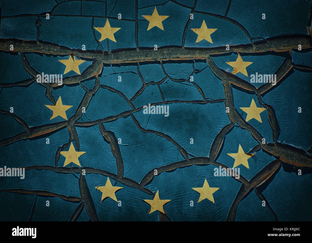 Cracked Emblem of EU Stock Photo - Alamy