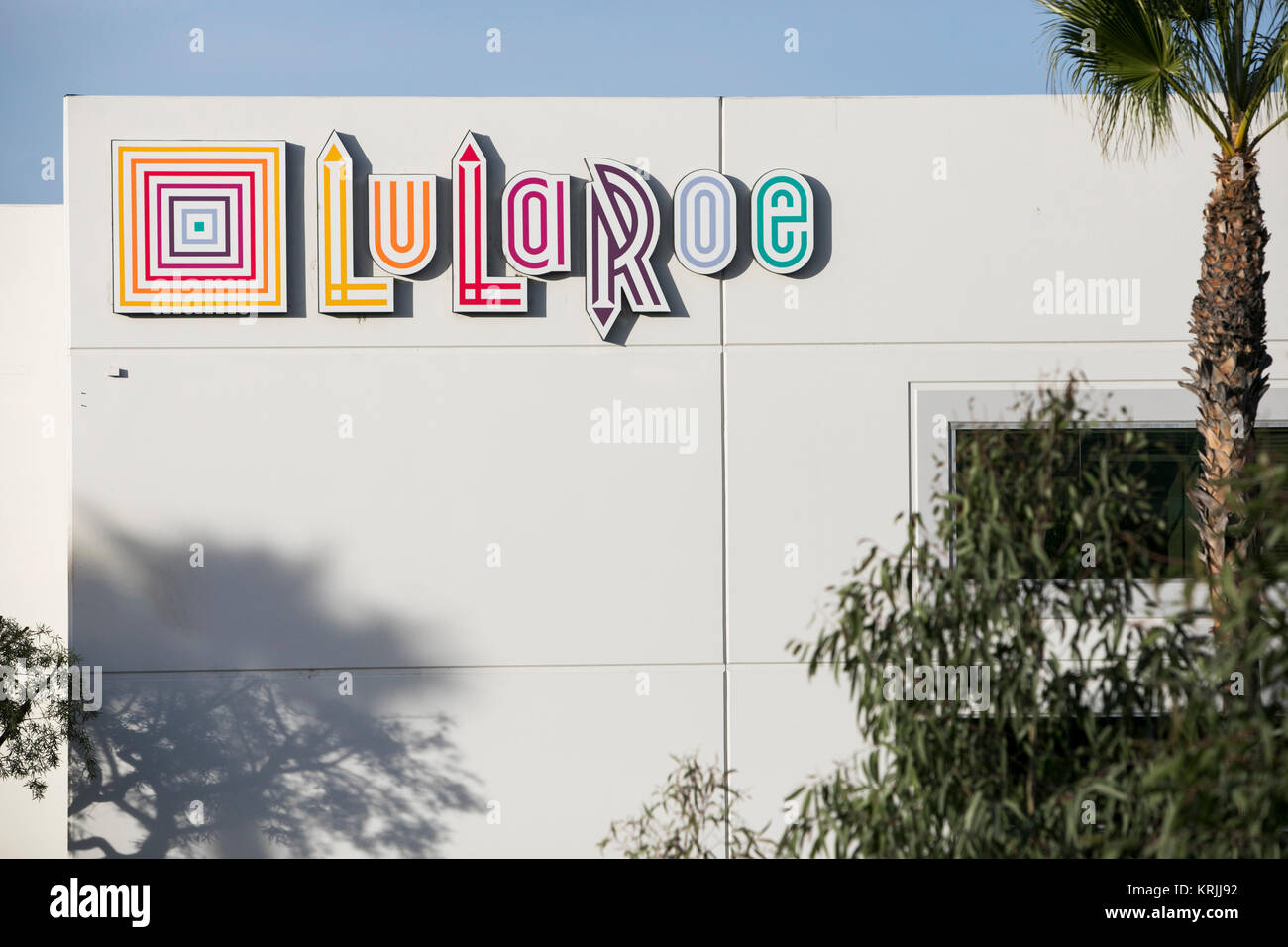 A logo sign outside of the headquarters of LuLaRoe in Corona ...