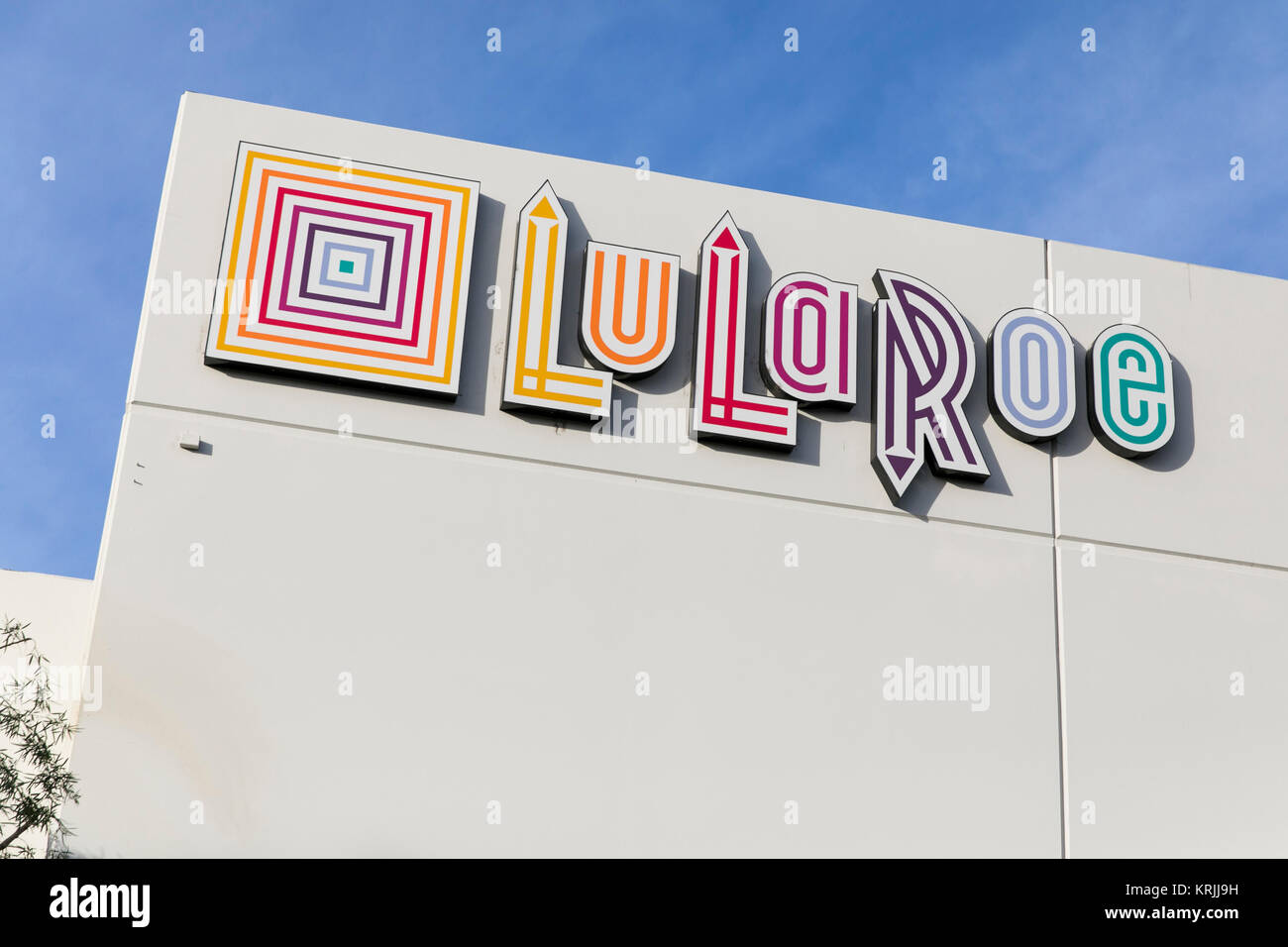 A logo sign outside of the headquarters of LuLaRoe in Corona ...