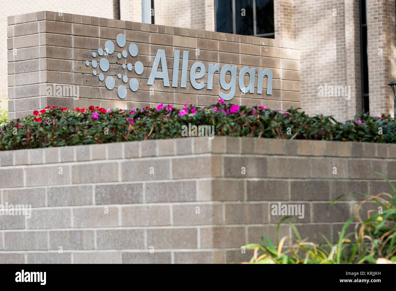 A logo sign outside of the headquarters of Allergan in Irvine ...
