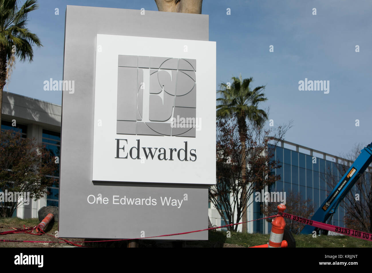 A logo sign outside of the headquarters of Edwards Lifesciences in ...
