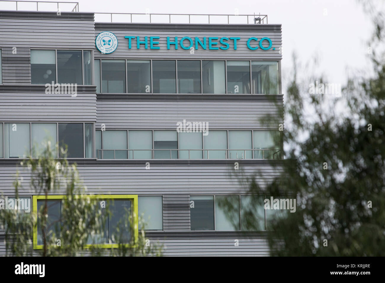 A logo sign outside of the headquarters of The Honest Company in Los ...