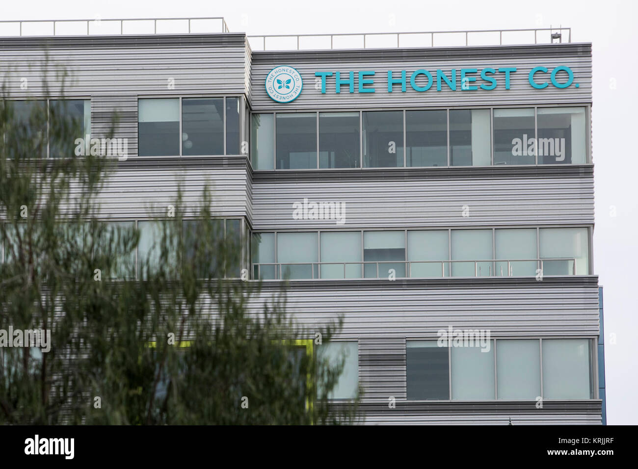 A logo sign outside of the headquarters of The Honest Company in Los ...