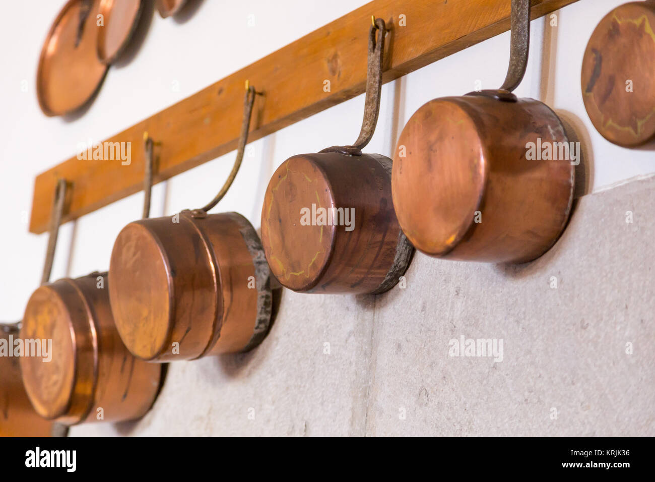 interior old kitchen with vintage kitchenware Stock Photo - Alamy