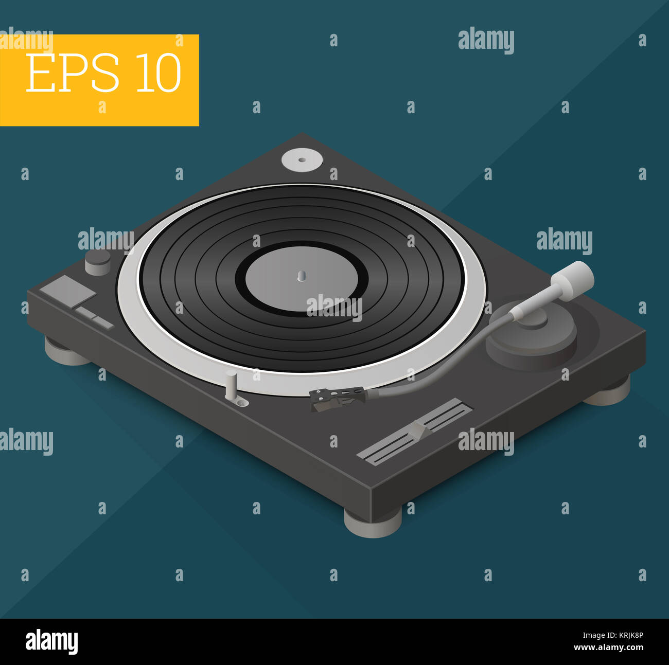 dj turntable isometric vector illustration Stock Photo - Alamy