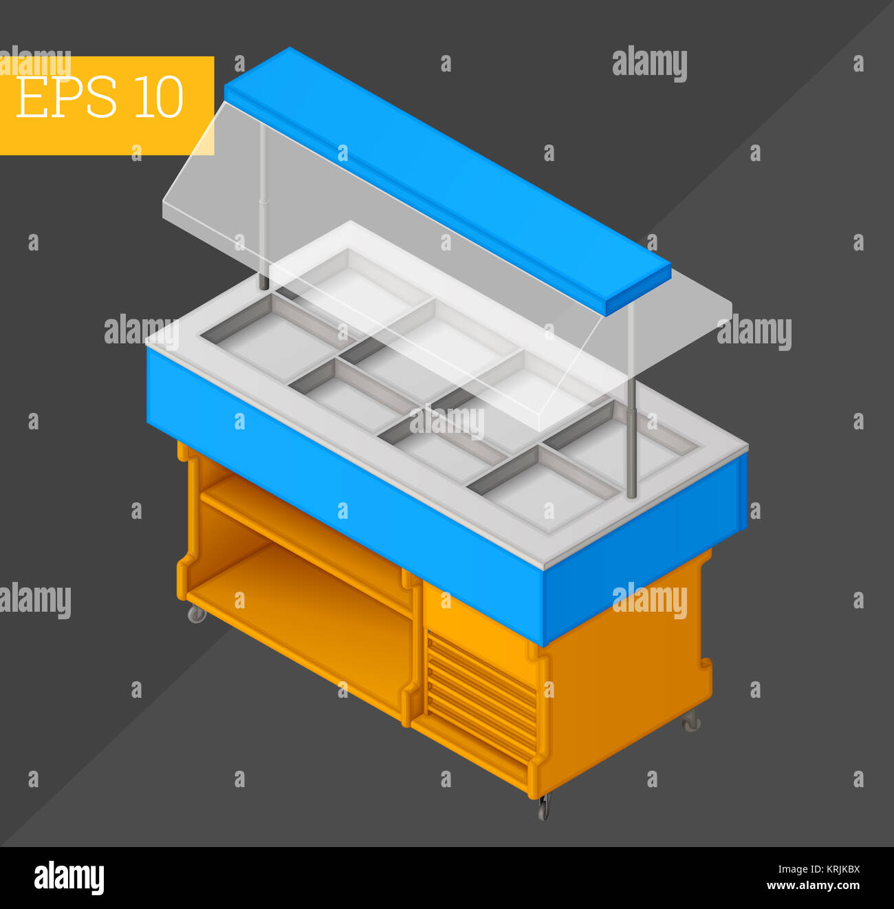 counter cart isometric vector illustration Stock Photo - Alamy
