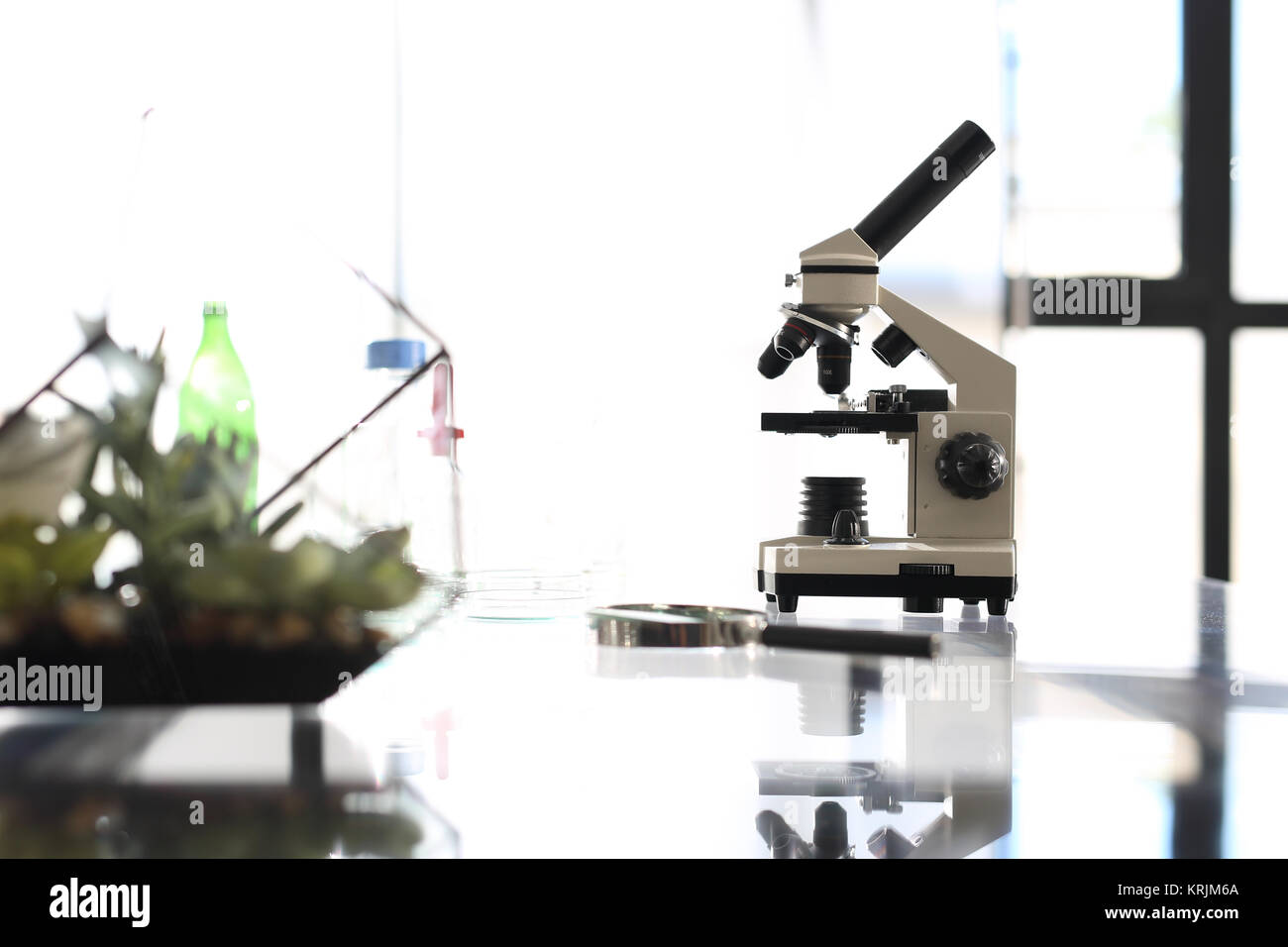 analytical laboratory. microscope Stock Photo - Alamy