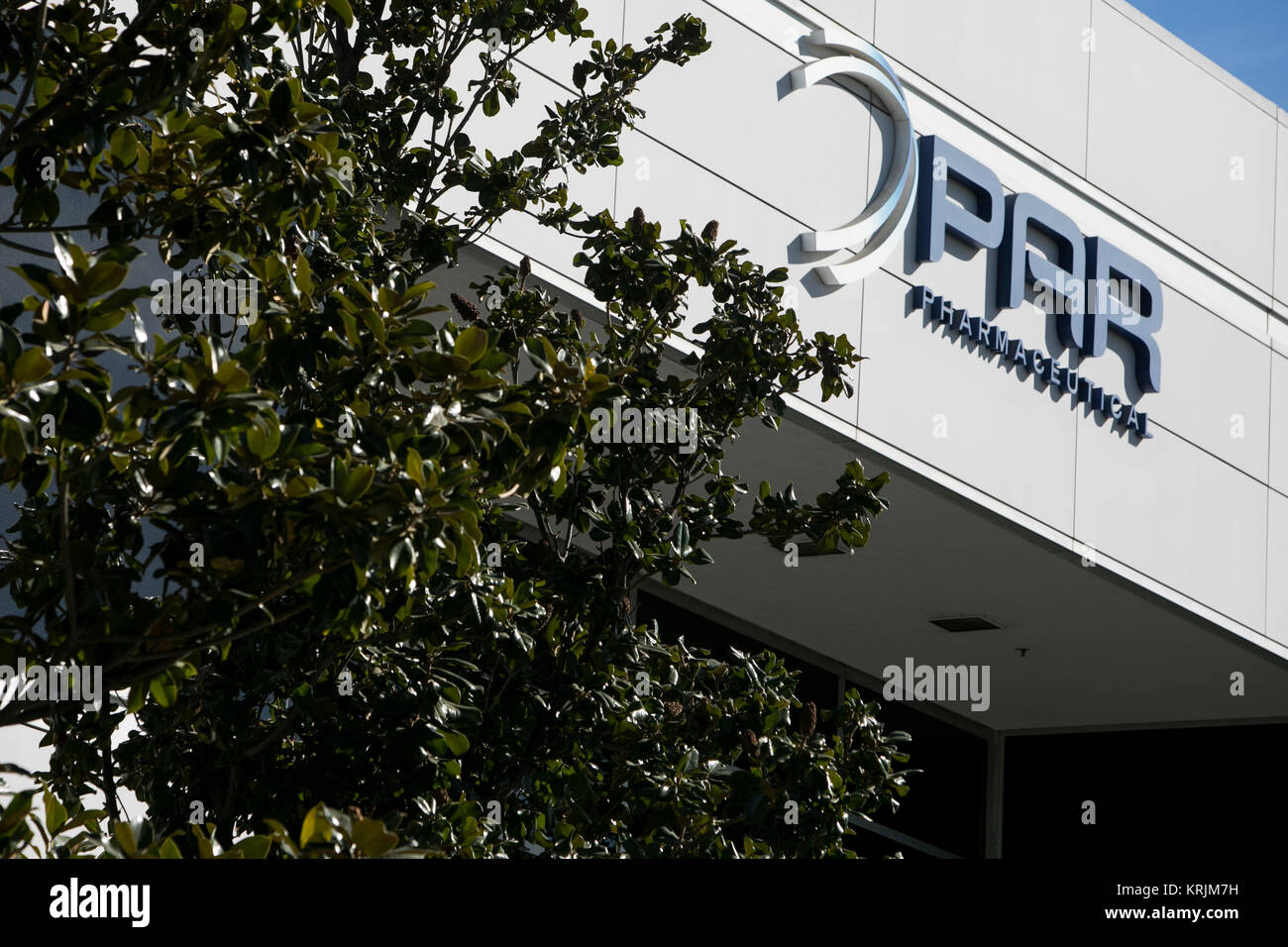 A logo sign outside of a facility occupied by Par Pharmaceutical in ...