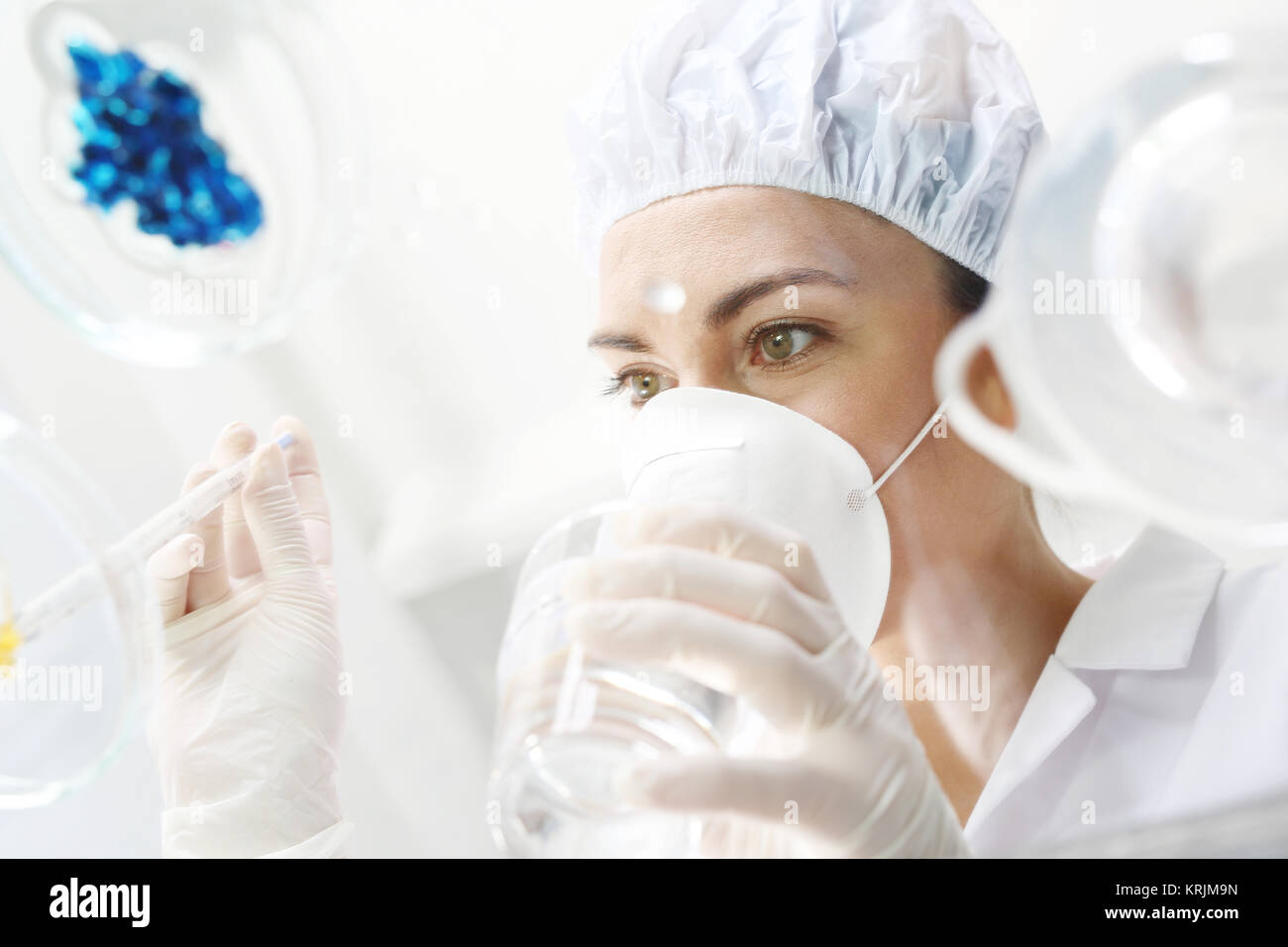 chemical laboratory. analysis of the chemical composition of the sample ...