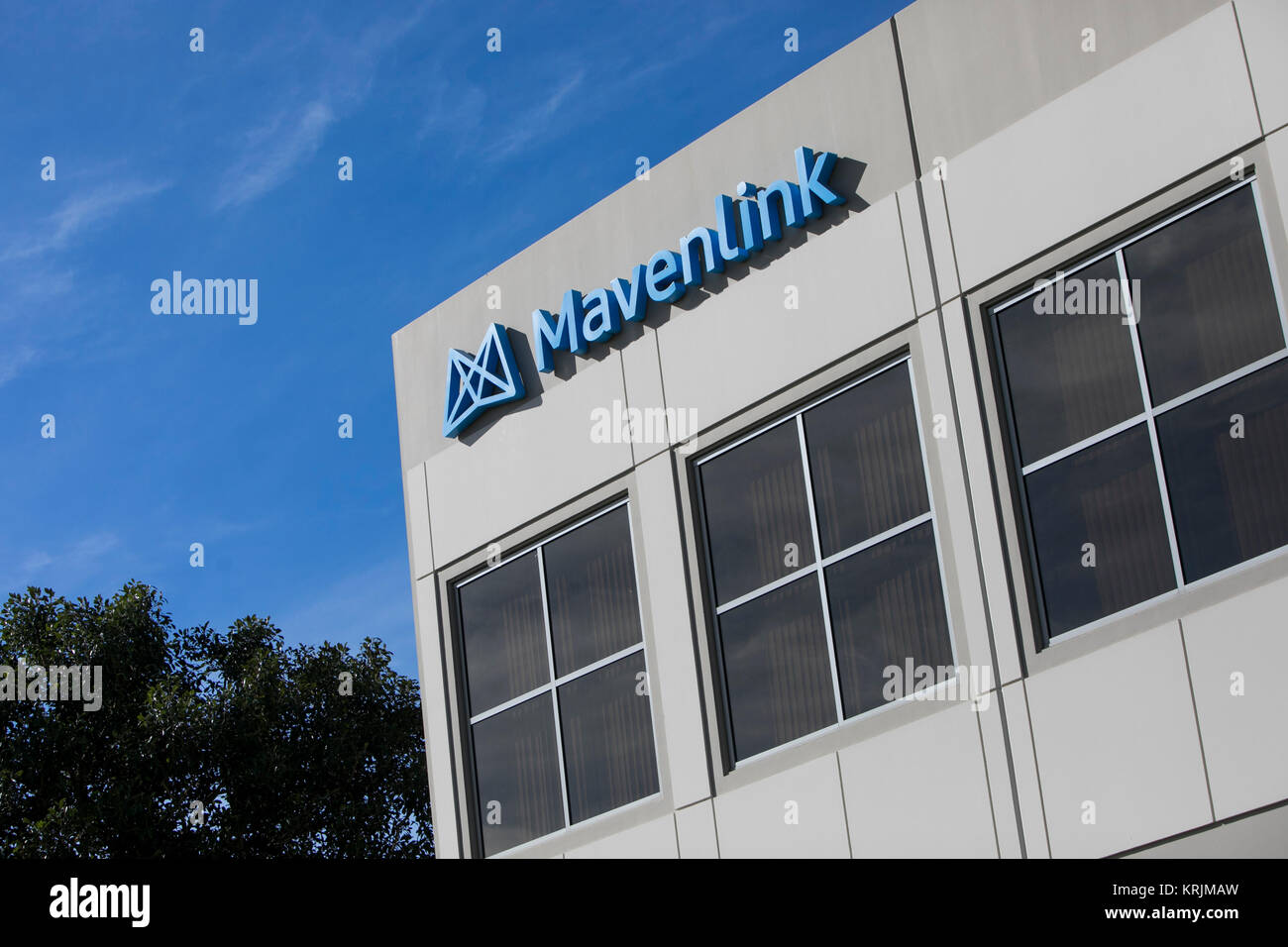 A logo sign outside of a facility occupied by Mavenlink in Irvine ...