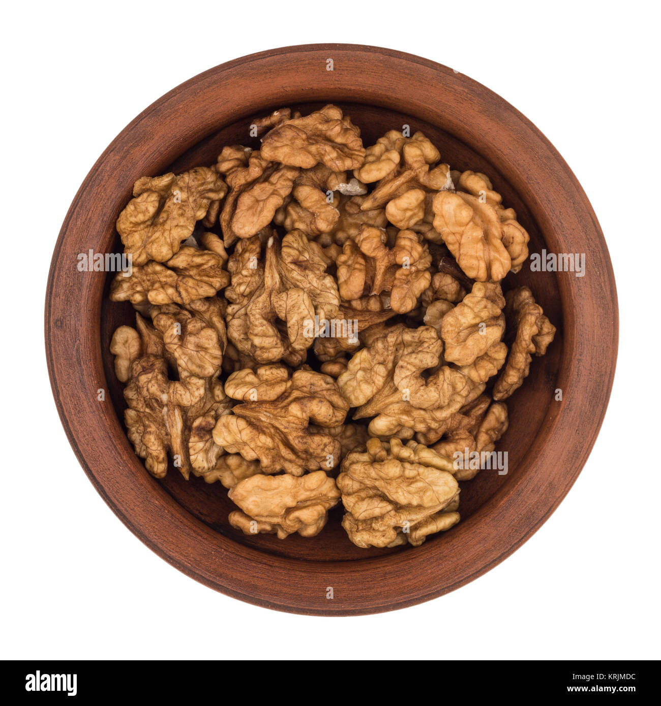 Walnuts shelled in a bowl isolated on white background Stock Photo - Alamy