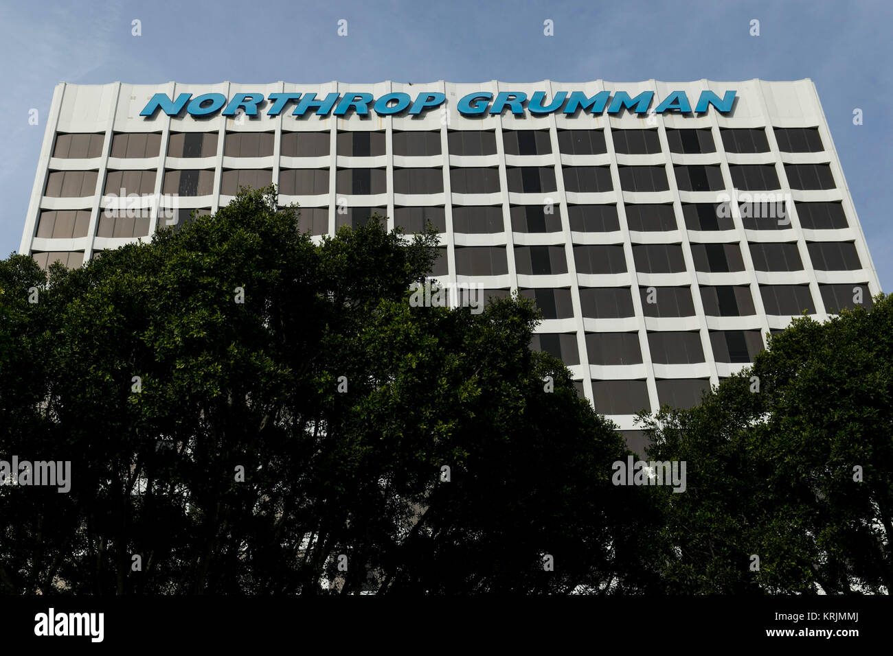 A logo sign outside of a facility occupied by the Northrop Grumman ...