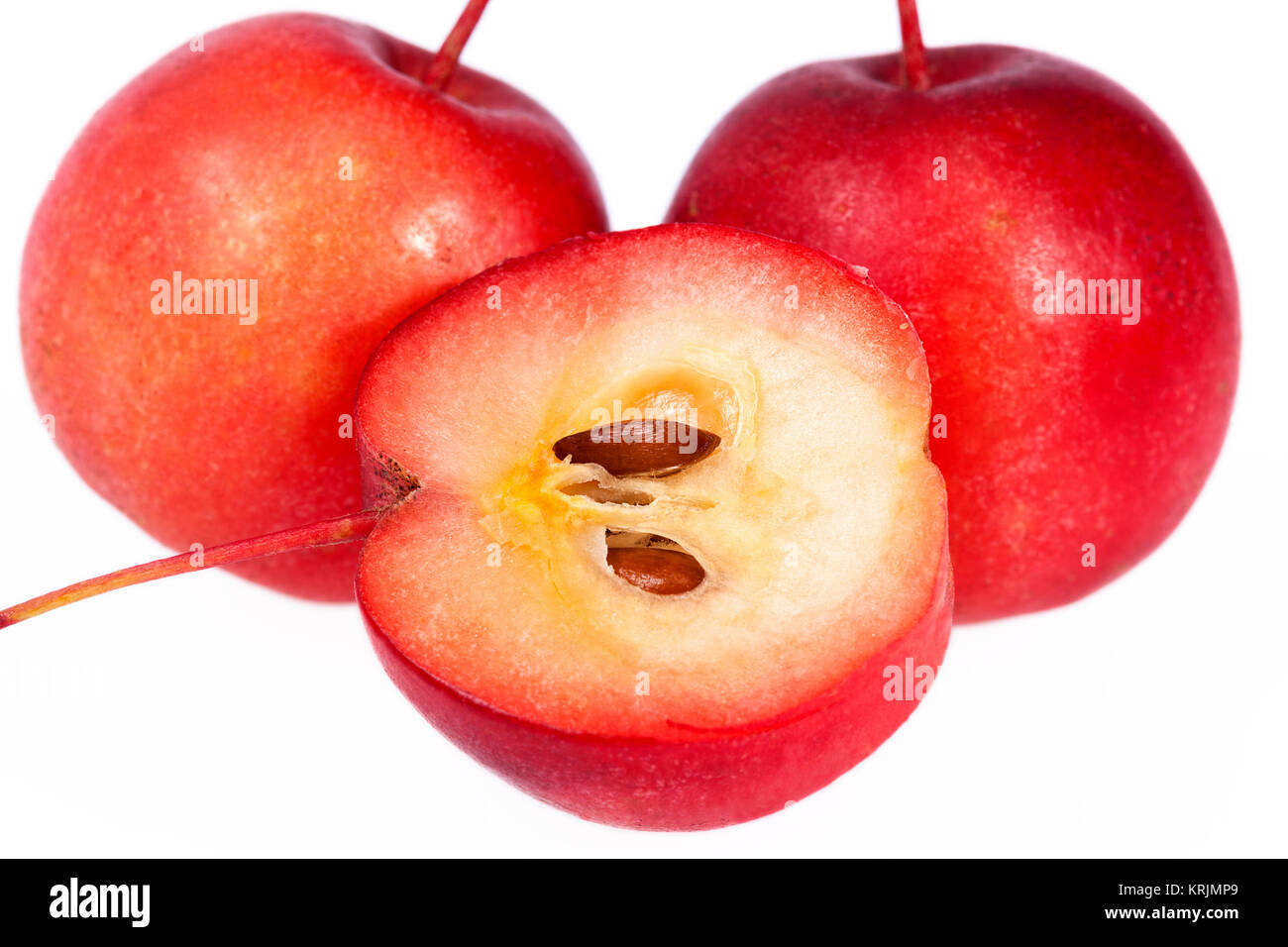 Red paradise apples isolated on white background Stock Photo - Alamy