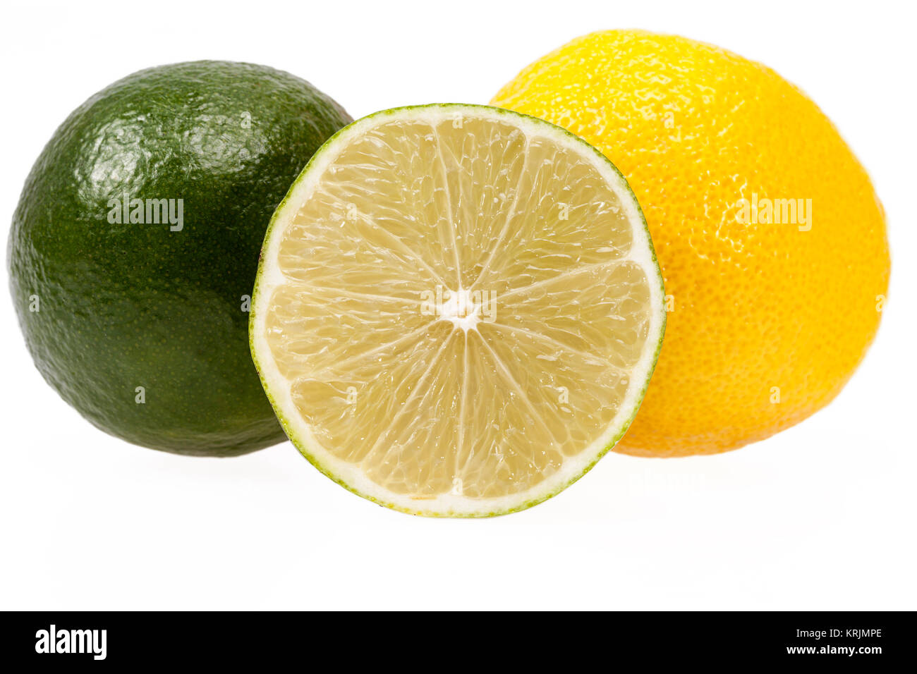 fresh fruits of lime and lemon isolated on white background Stock Photo ...