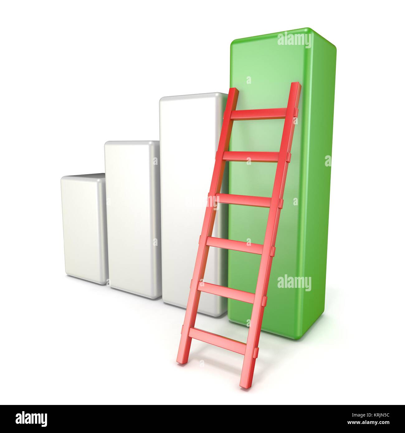 Statistic graph with ladder. Success concept. 3D Stock Photo - Alamy