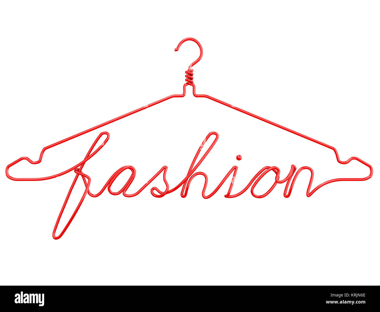 Red wire clothes hangers with message - FASHION. 3D Stock Photo - Alamy