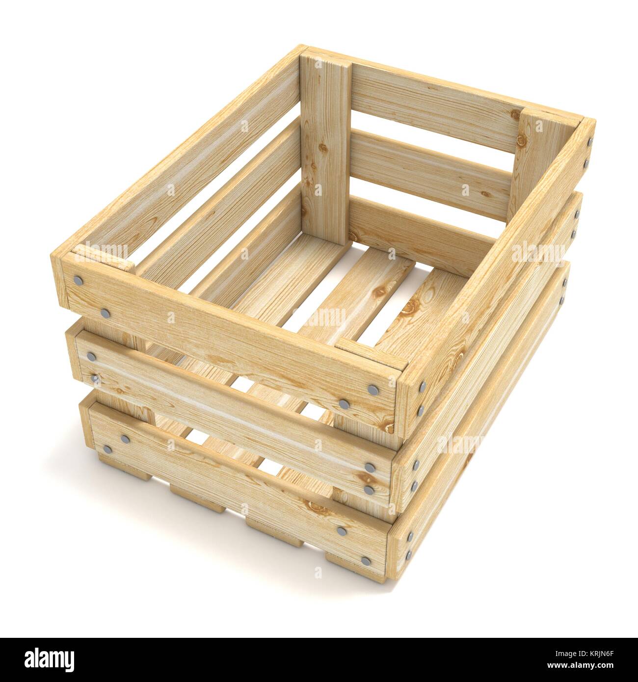 Empty wooden crate. Side view. 3D Stock Photo - Alamy