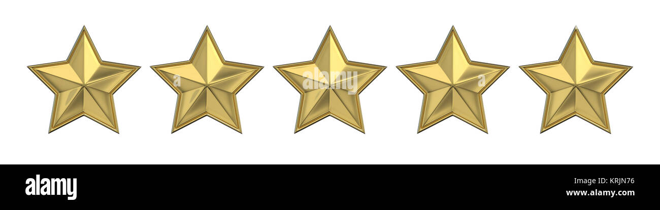 Voting concept. Rating five golden star. 3D Stock Photo - Alamy