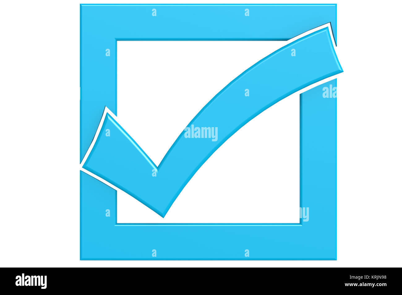 Boxed Blue Tick Stock Photo - Alamy