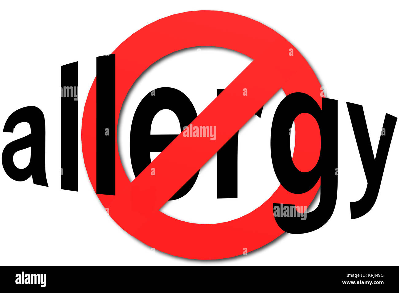 Stop Allergy sign in red Stock Photo - Alamy