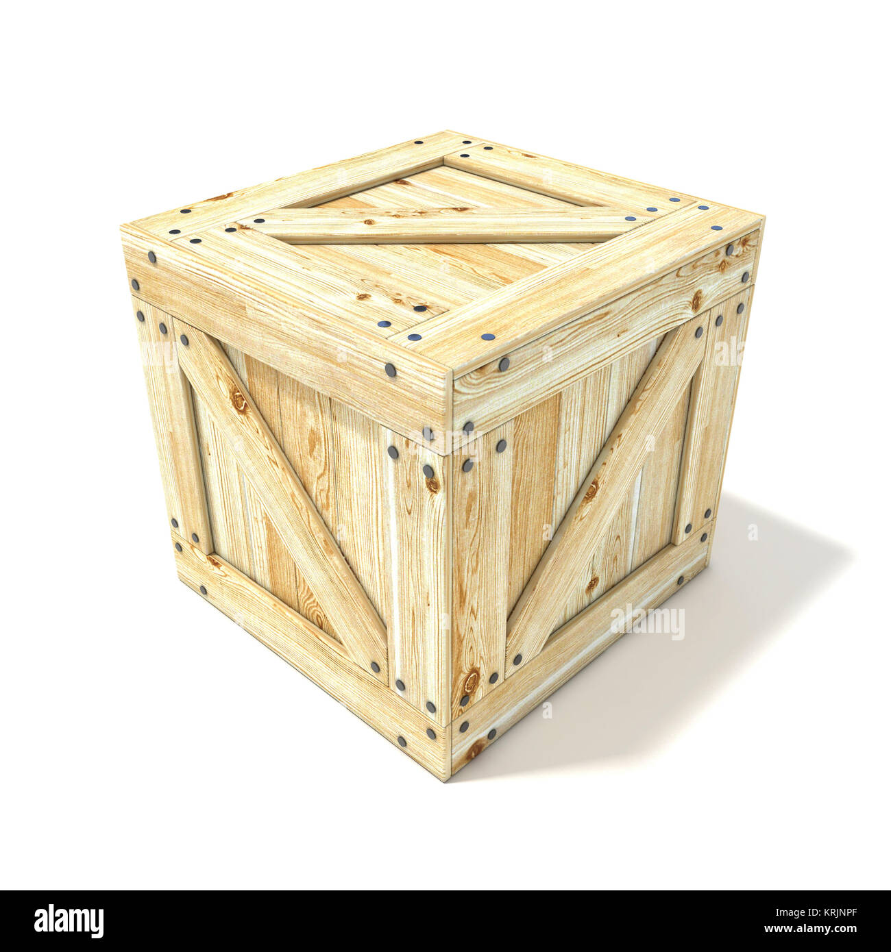 Wooden box. Side view. 3D Stock Photo - Alamy