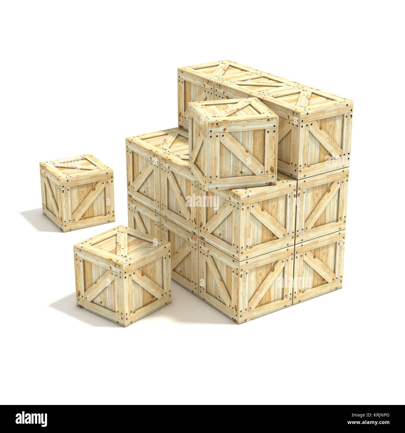 Wooden boxes. 3D Stock Photo - Alamy