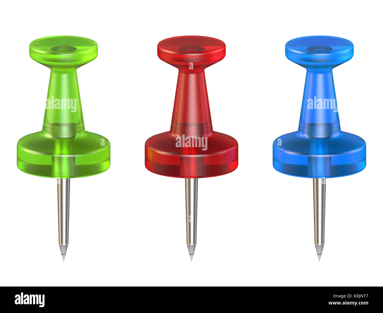 Color push pins. Front view. 3D Stock Photo - Alamy