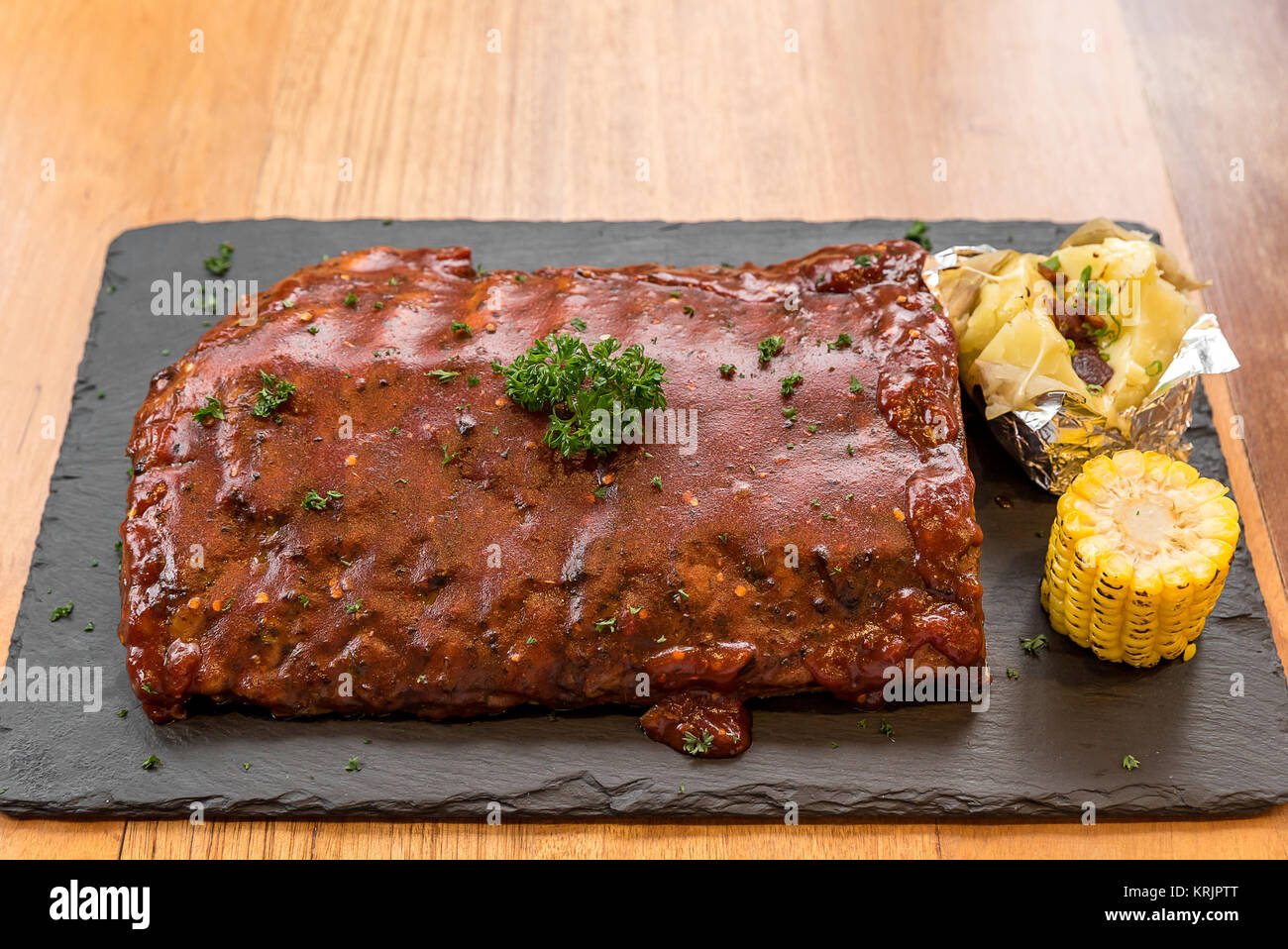 Grilled Pork Ribs Stock Photo - Alamy