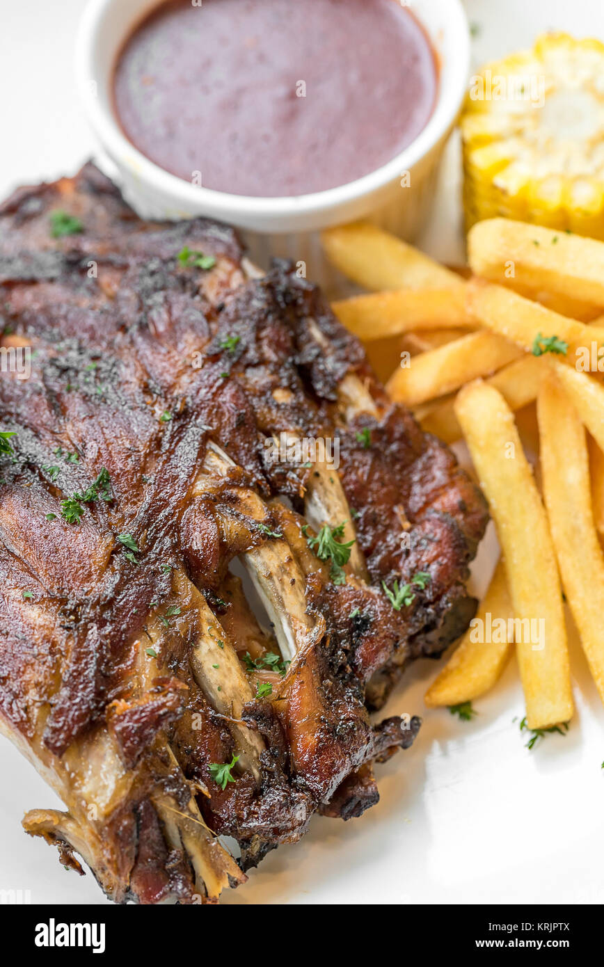 Grilled Pork ribs Stock Photo - Alamy