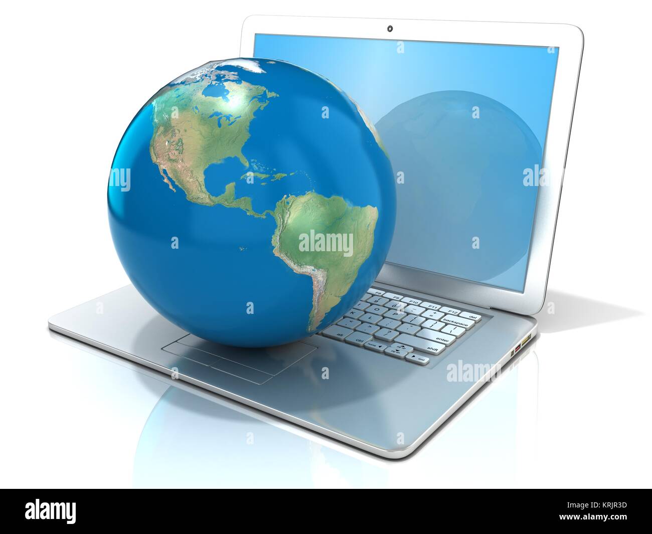 3d laptop computer world globe High Resolution Stock Photography and ...