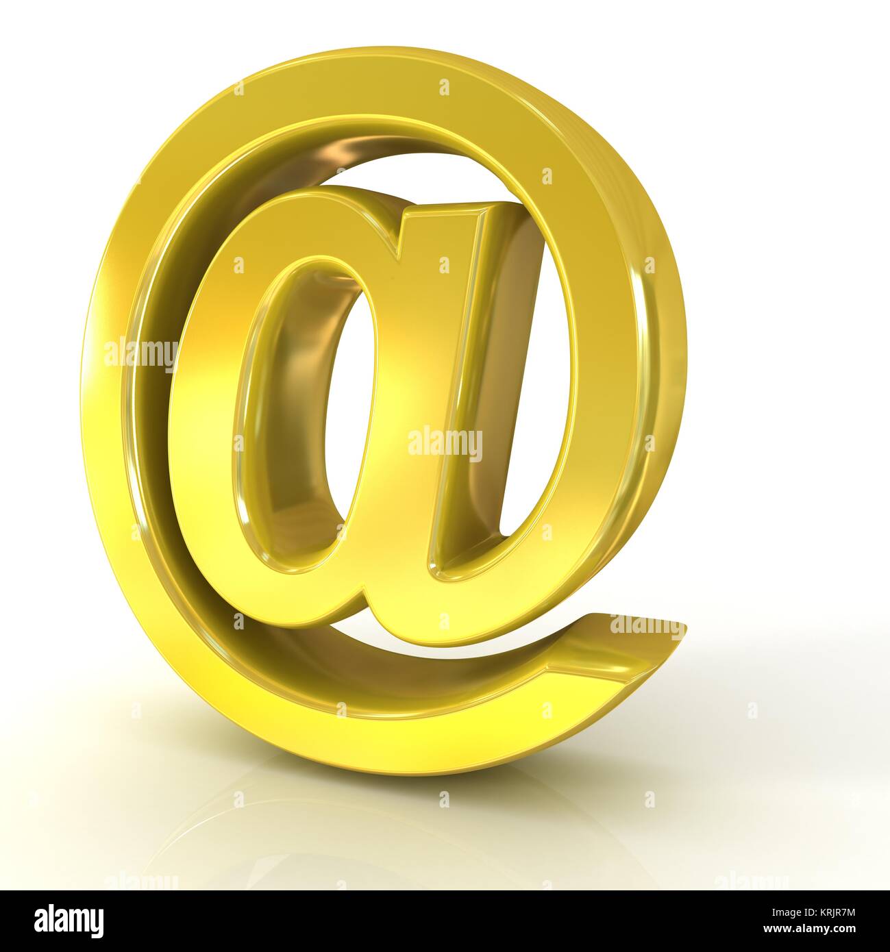 E-mail sign, at symbol, 3D golden Stock Photo - Alamy