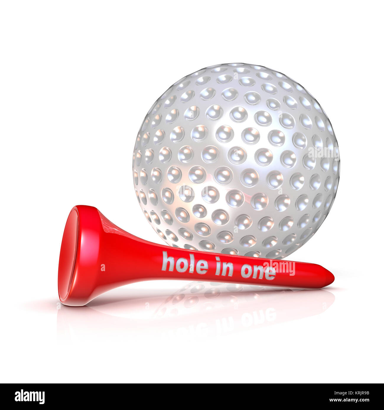 Golf ball and tee. Hole in one sign Stock Photo - Alamy