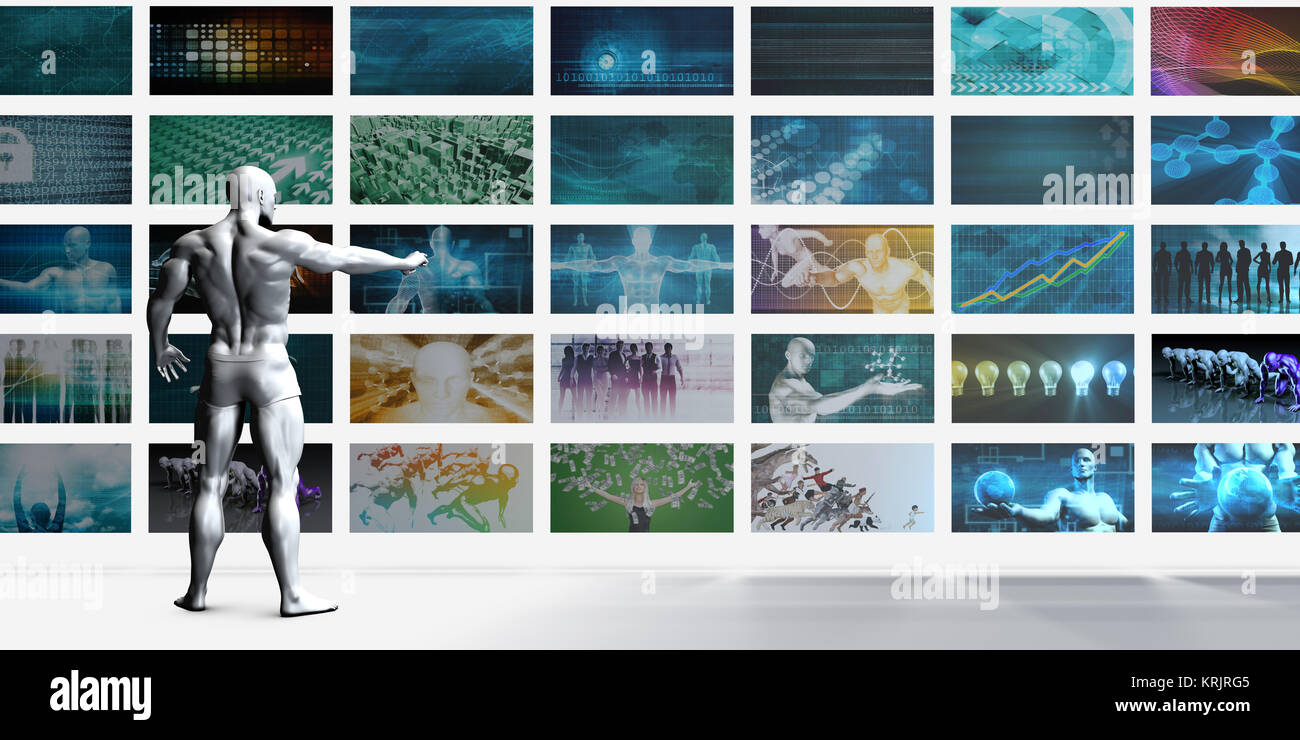 Video Wall on White Background Stock Photo - Alamy