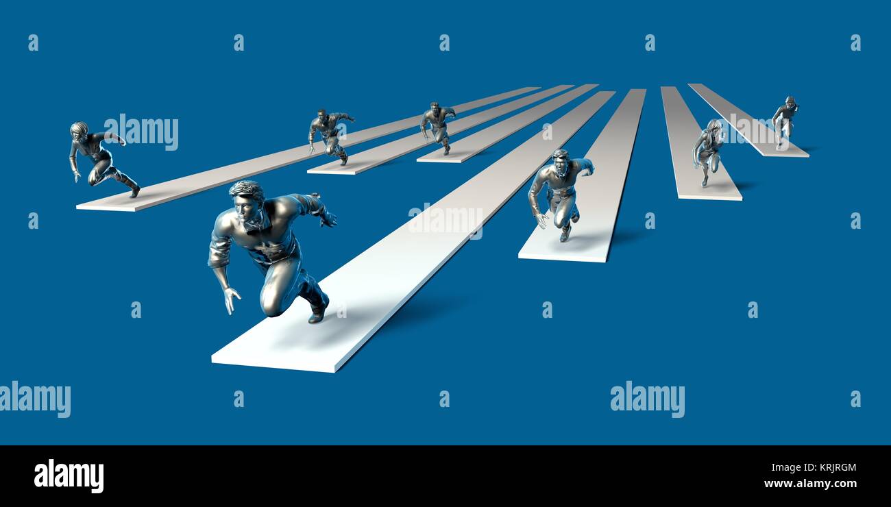 Businessmen Teamwork Running Together Stock Photo - Alamy