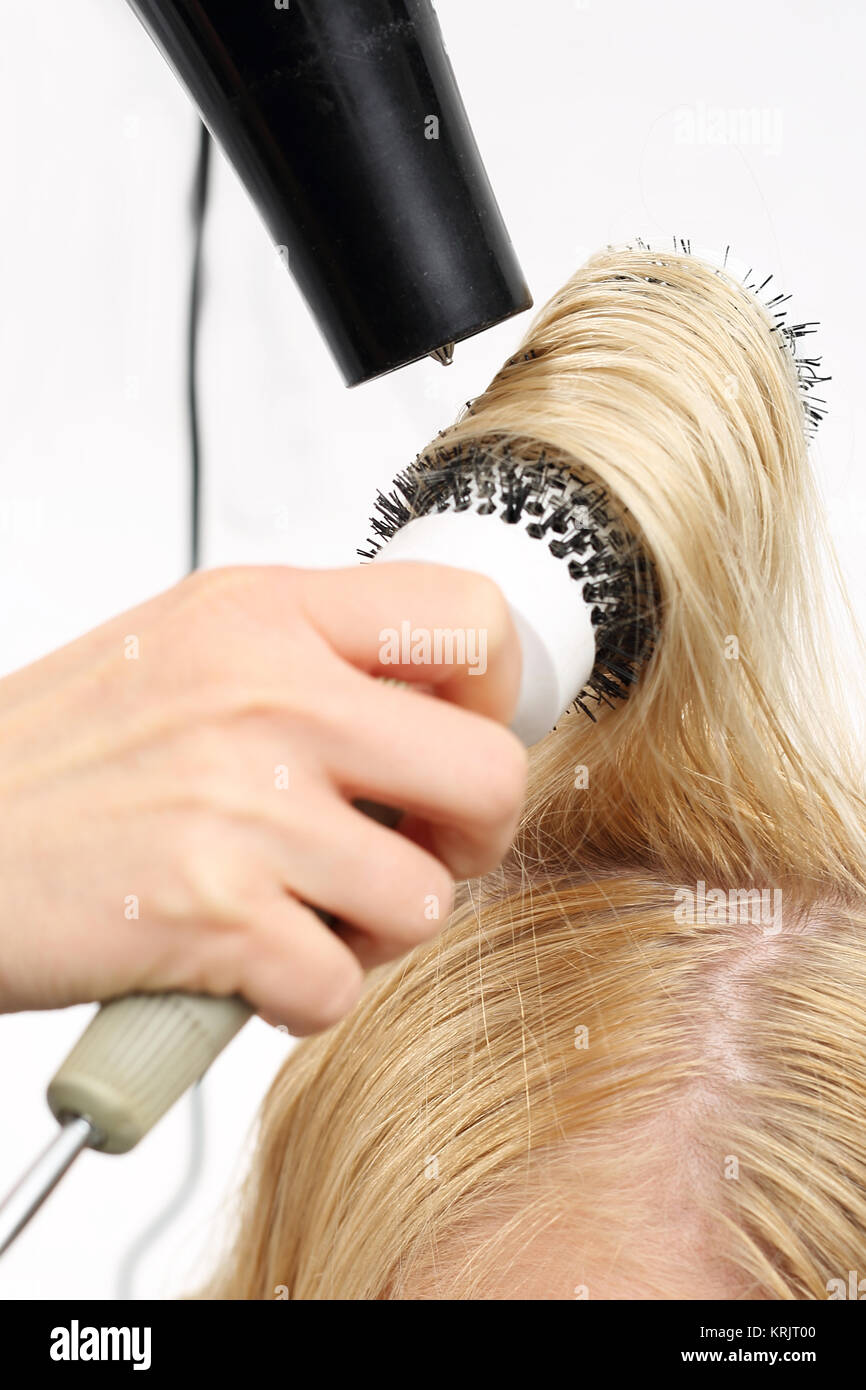 hair modeling on the brush Stock Photo - Alamy