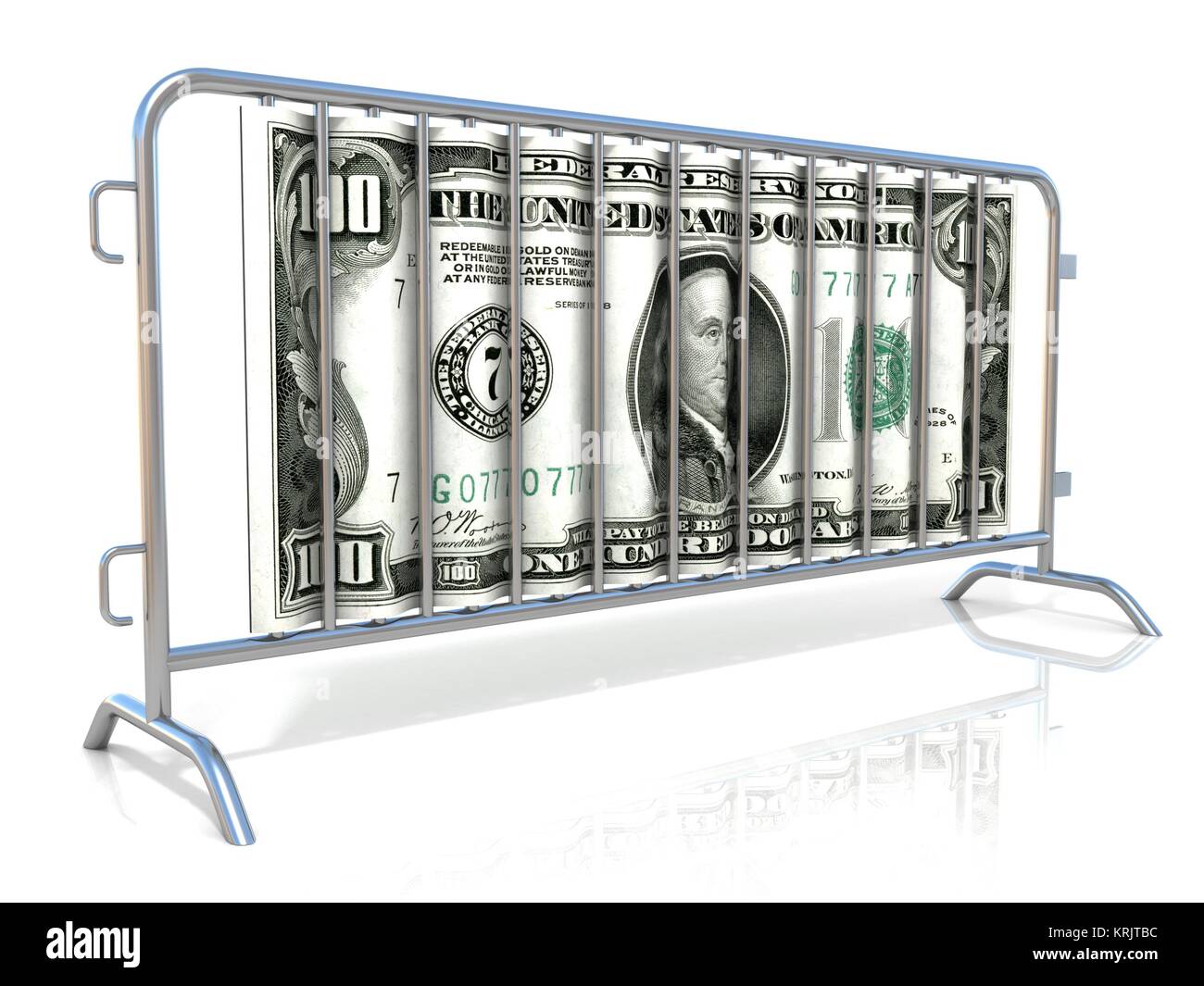 Steel and dollar barricades Stock Photo - Alamy