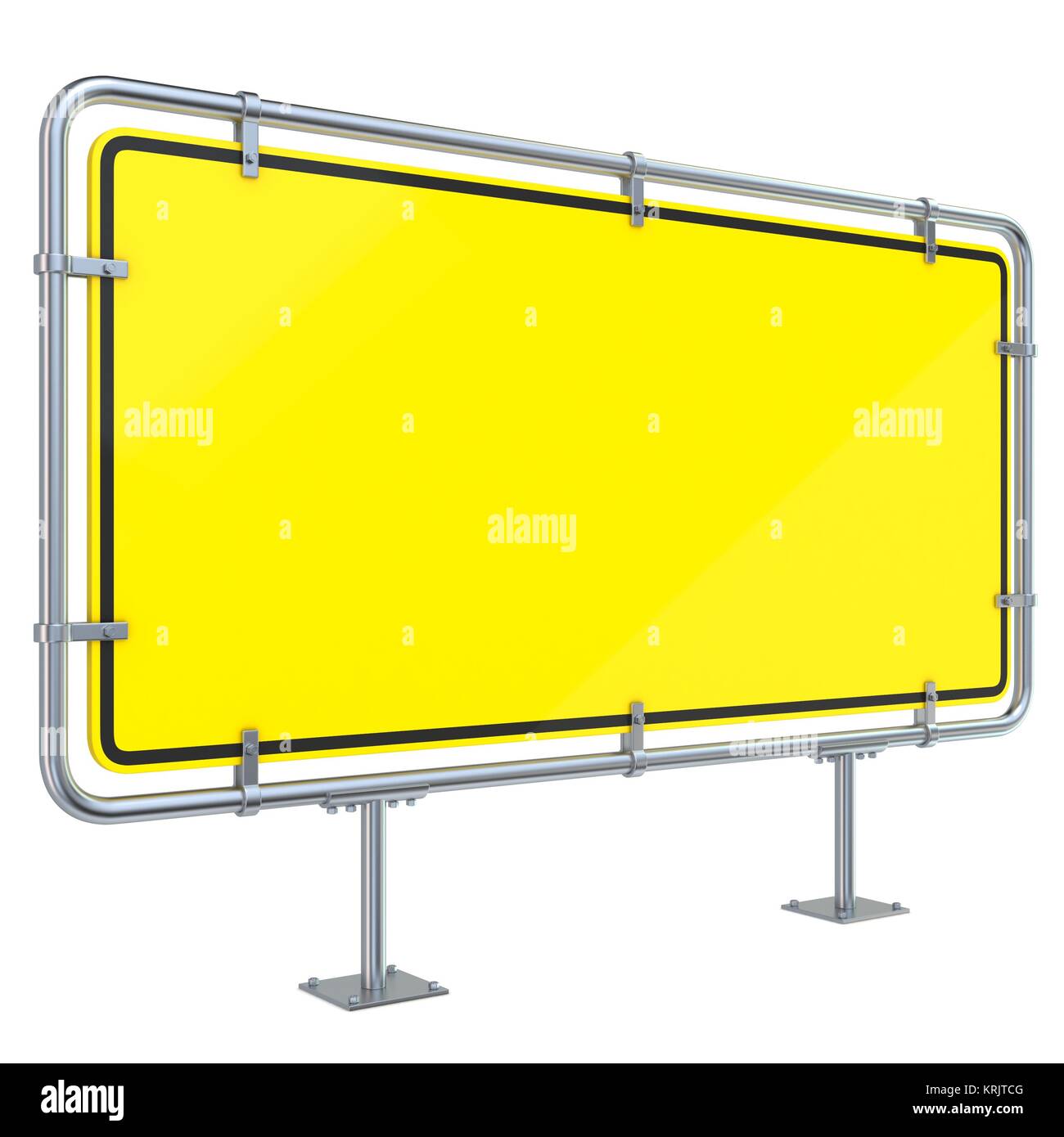 Yellow standing caution sign Cut Out Stock Images & Pictures - Alamy