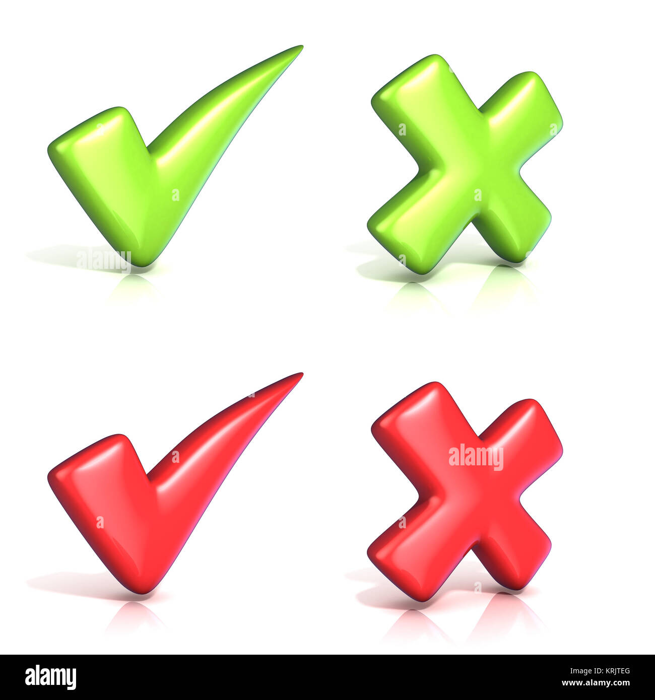 Correct and incoorrect check marks. 3D Stock Photo - Alamy